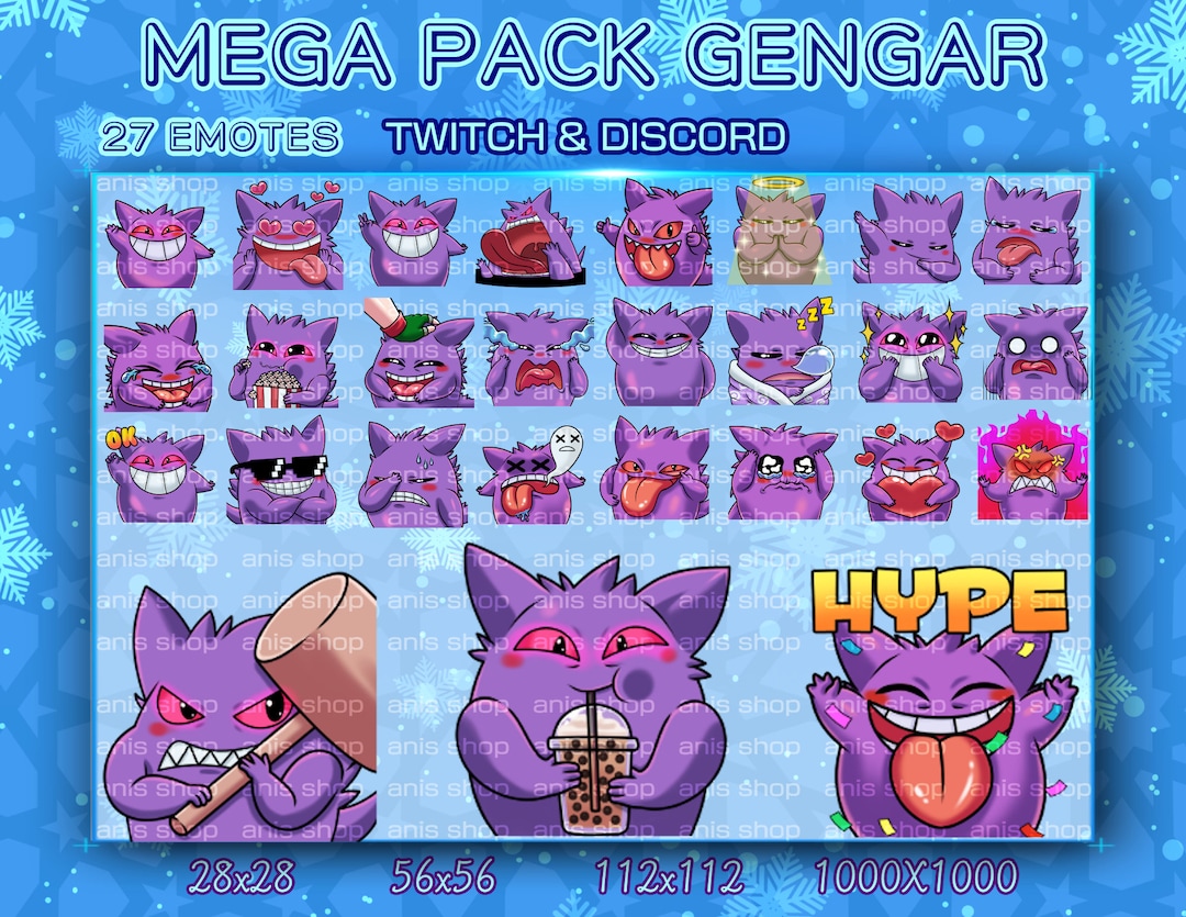 Gengar Mega Pack Emotes/ Gengar Chibi/ Emotes Discord/ Emotes Twitch - Etsy