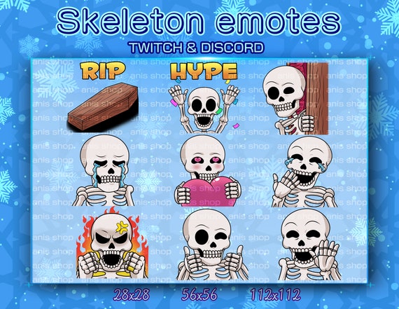 Skeleton Emotes/ Skeleton Chibi/ Emotes Discord/ Emotes Twitch - Etsy ...
