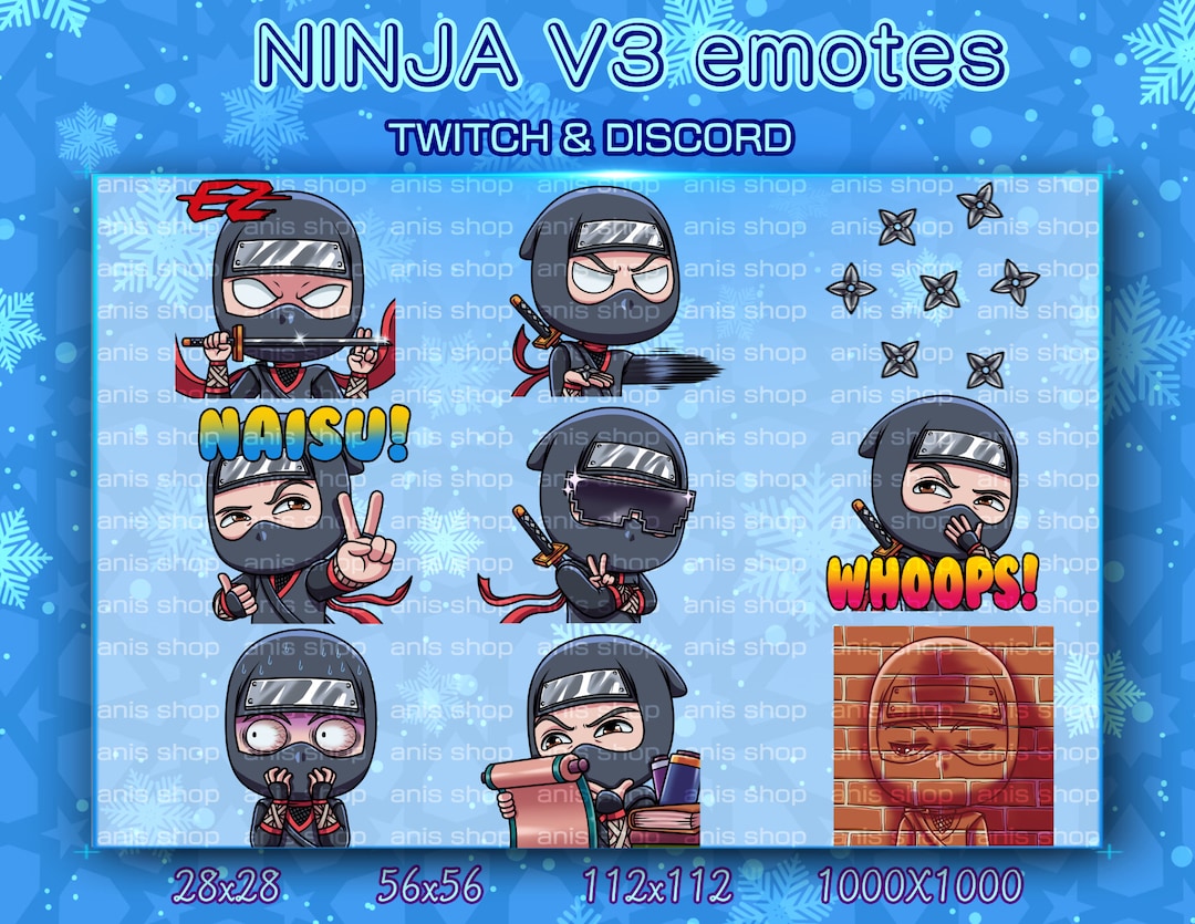 Ninja V3 Emotes/ Ninja Chibi/ Emotes Discord/ Emotes Twitch/ Assasin ...