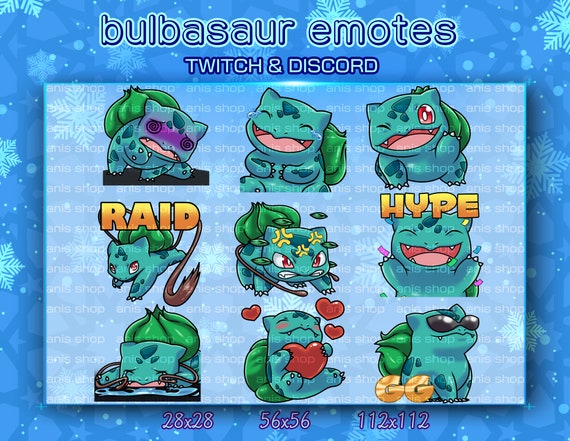 Bulbasaur Emotes/ Bulbasaur Chibi/ Emotes Discord/ Emotes - Etsy