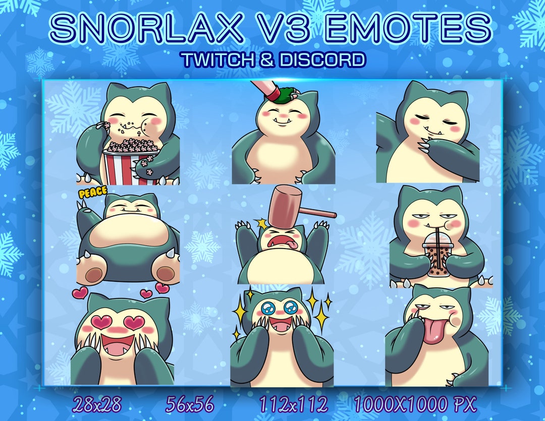 Snorlax Emotes/ Snorlaxchibi/ Emotes Discord/ Emotes Twitch - Etsy