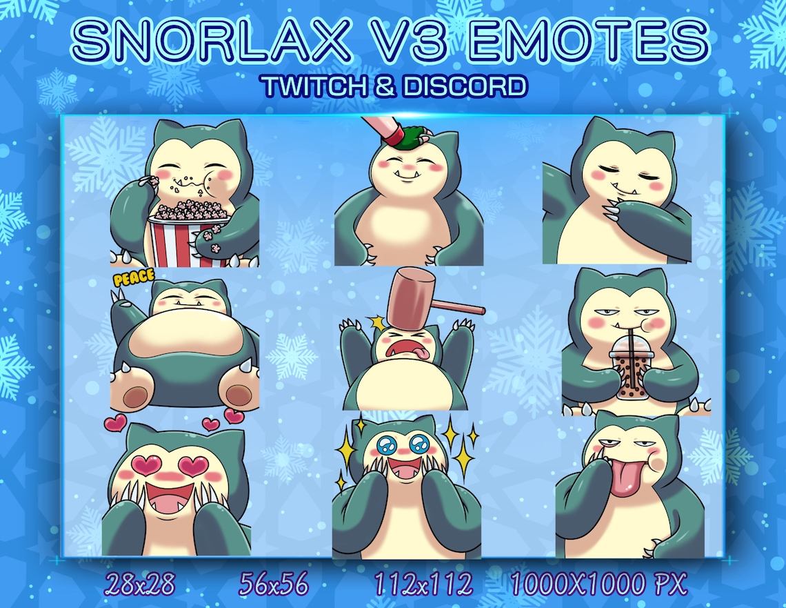 Snorlax Emotes/ Snorlaxchibi/ Emotes Discord/ Emotes Twitch - Etsy