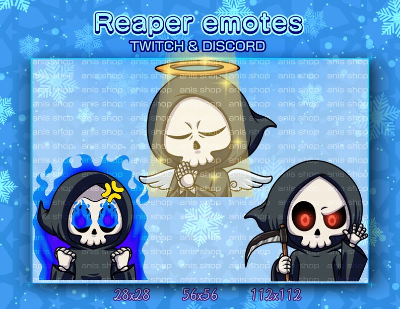Grim Reaper Emotes/ Grim Reaper Chibi/ Emotes Discord/ Emotes Twitch ...