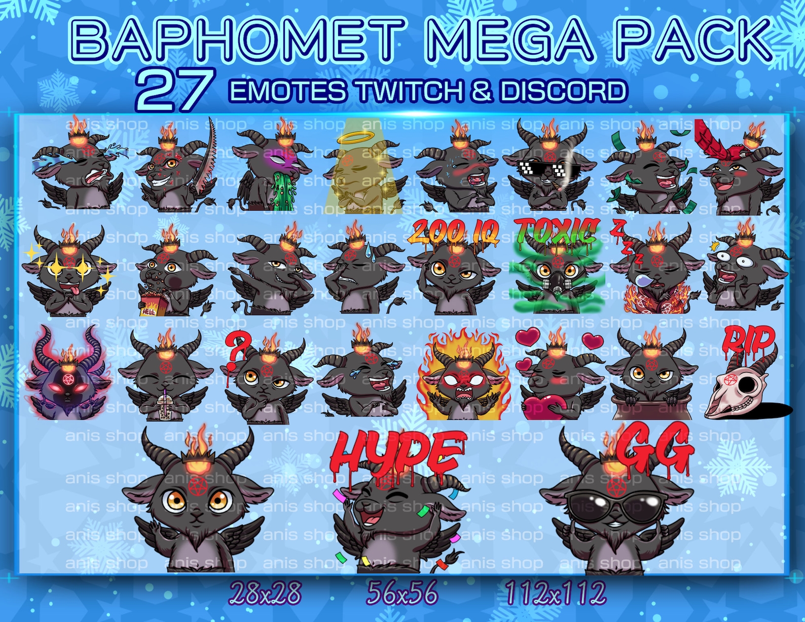 Baphomet Emotes/ Baphomet Chibi/ Emotes Discord/ Emotes Twitch - Etsy