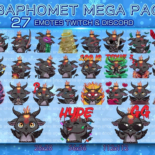 Baphomet Emotes/ Baphomet Chibi/ Emotes Discord/ Emotes Twitch - Etsy