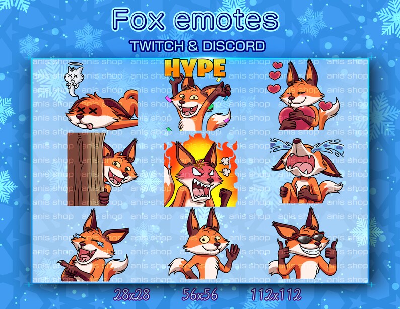 Fox Emotes/ Fox Chibi/ Emotes Discord/ Emotes Twitch/ Animal Emotes - Etsy