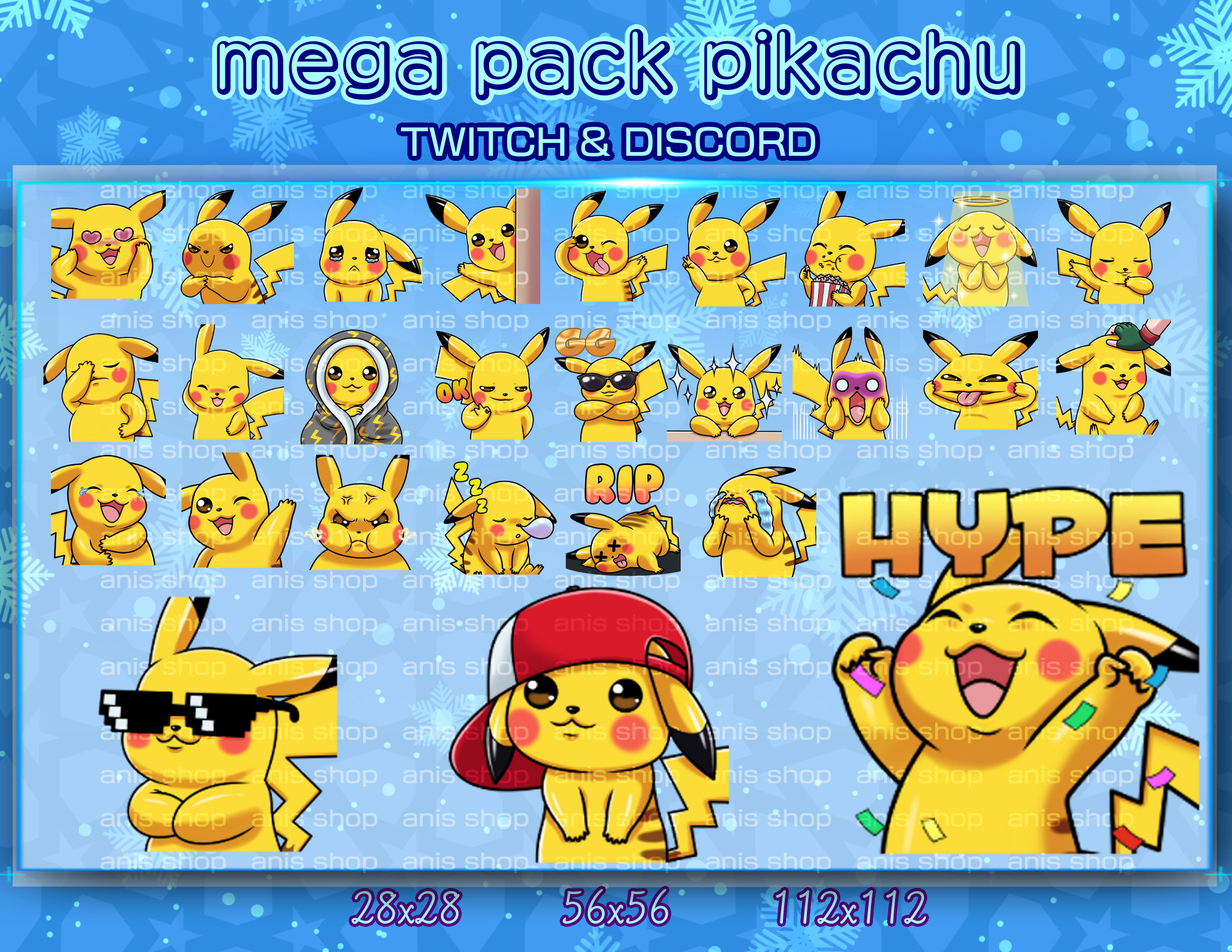 Pikachu Mega Pack Emotes/ Pikachuchibi/ Emotes Discord/ Emotes Twitch ...
