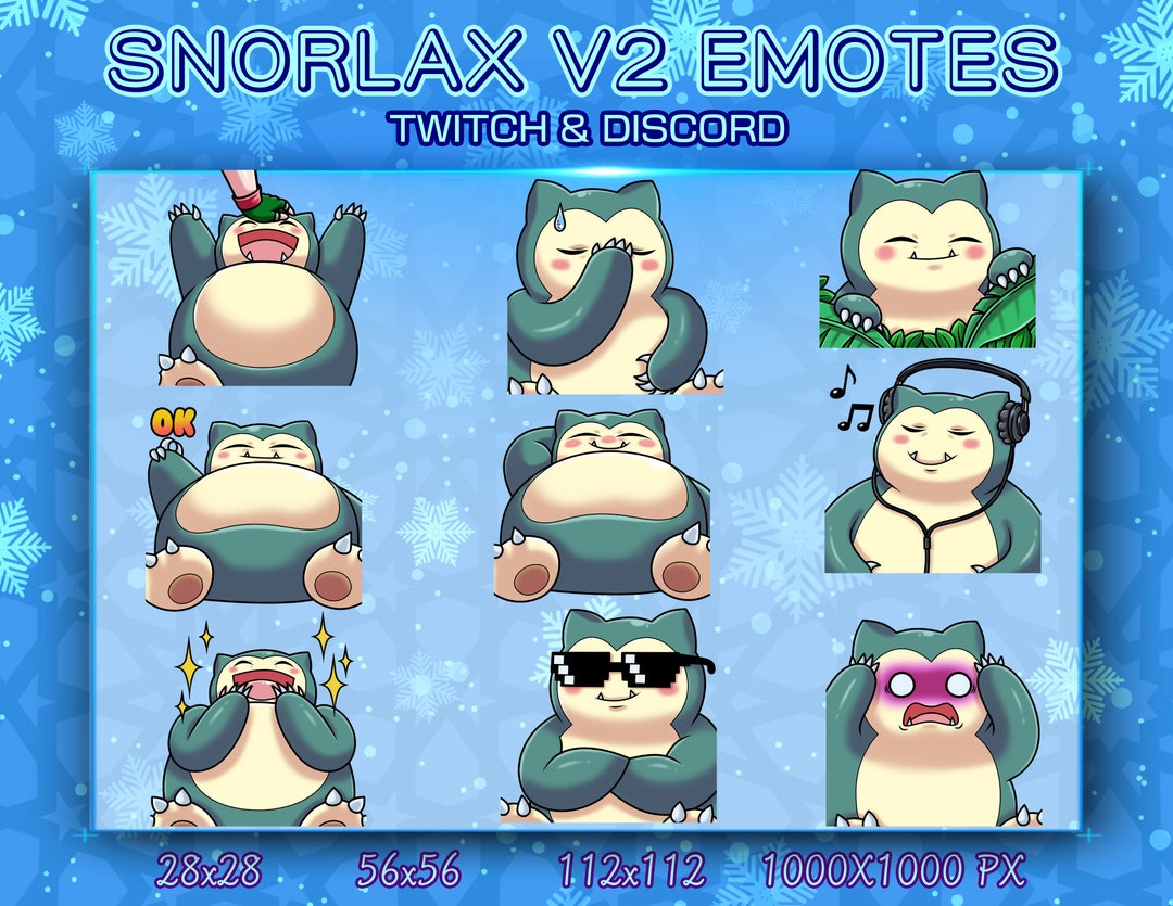Snorlax 2 Emotes/ Snorlaxchibi/ Emotes Discord/ Emotes Twitch - Etsy