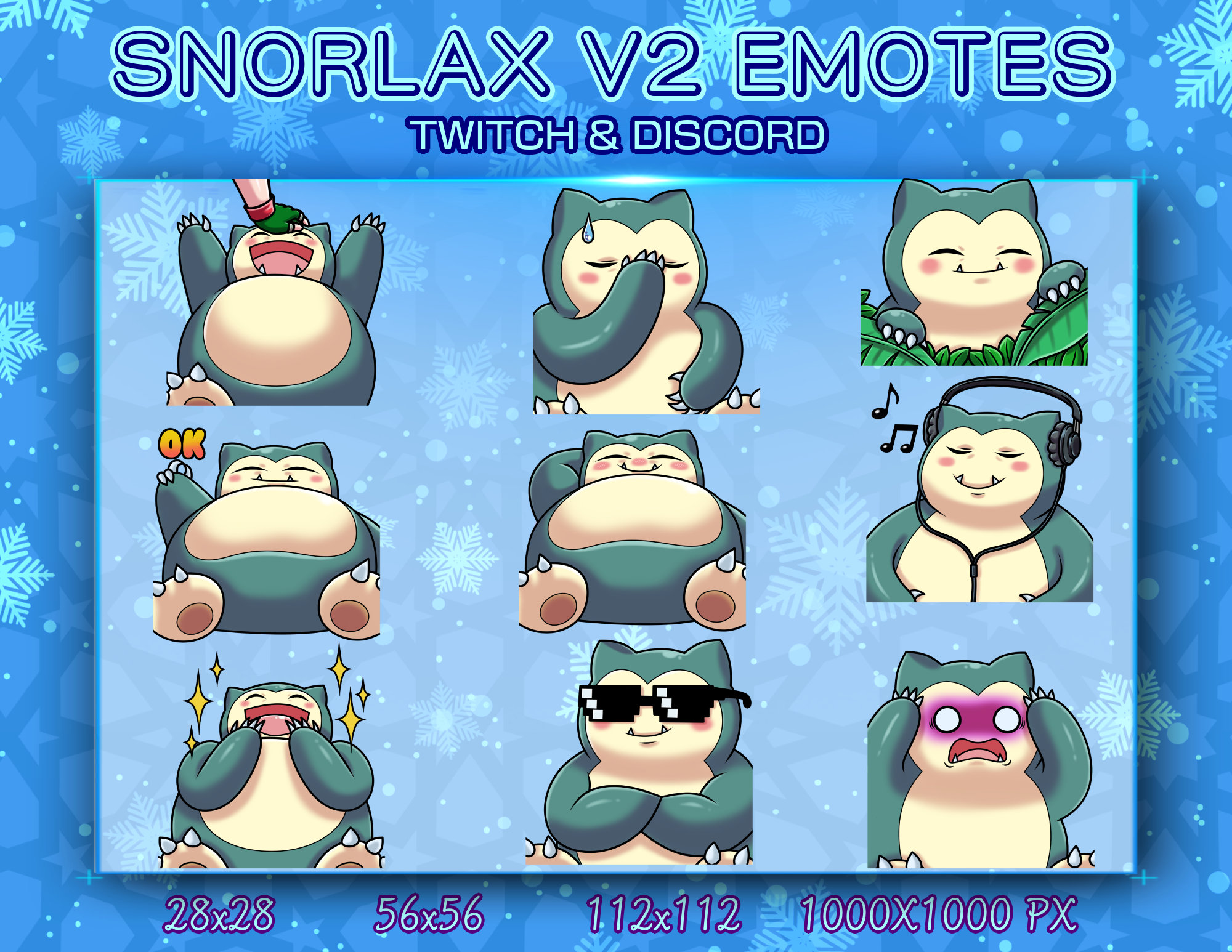 Snorlax 2 Emotes/ Snorlaxchibi/ Emotes Discord/ Emotes Twitch - Etsy