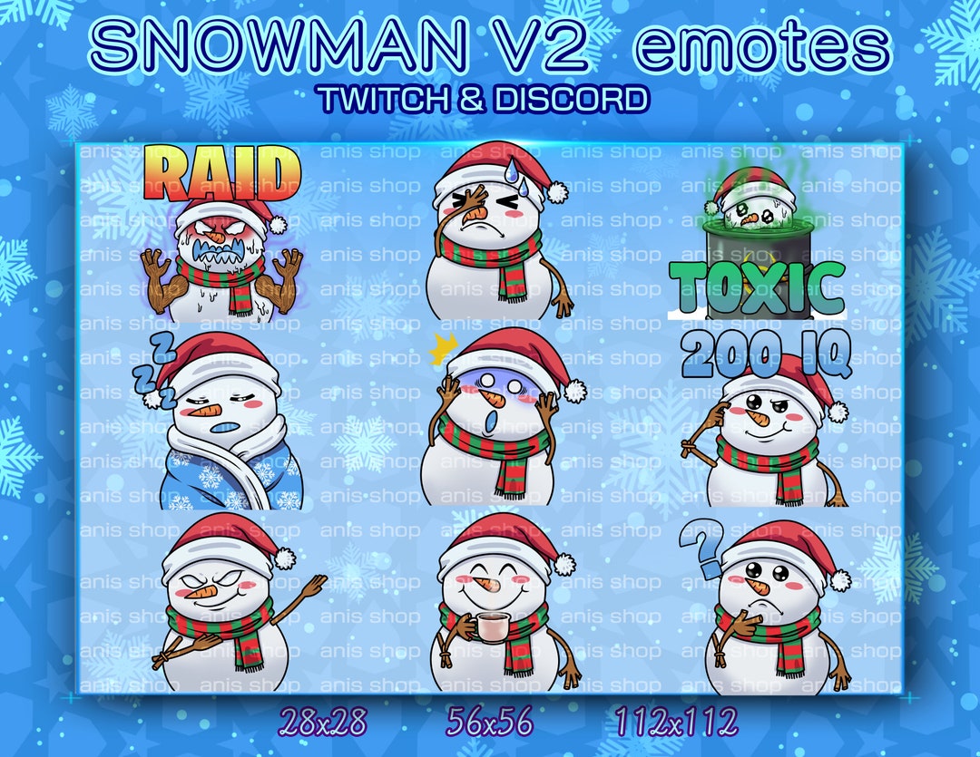 Snowman V2 Emotes/ Snowman Chibi/ Emotes Discord/ Emotes Twitch ...