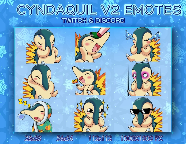 Cyndaquil V2 Emotes/ Cyndaquil Chibi/ Emotes Discord/ Emotes Twitch - Etsy