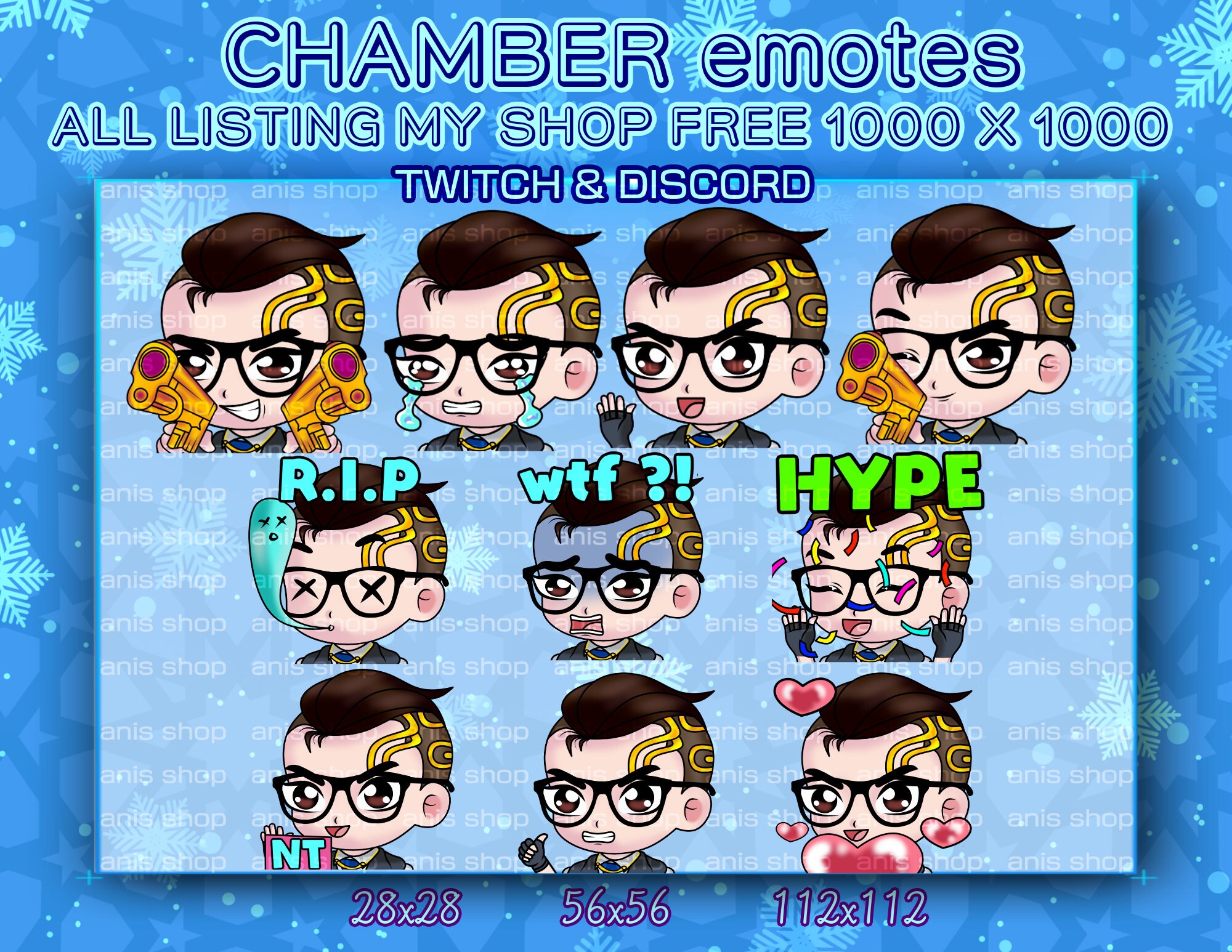 Valorant Chamber Emotes/ Valorant Chamber Cute/ Valorant Chamber Chibi ...