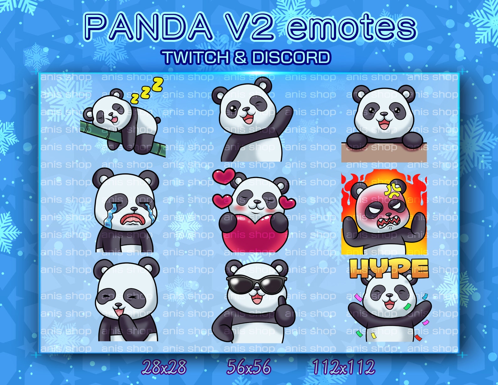 Panda Emotes/ Panda Chibi/ Emotes Discord/ Emotes Twitch/ Emotes - Etsy