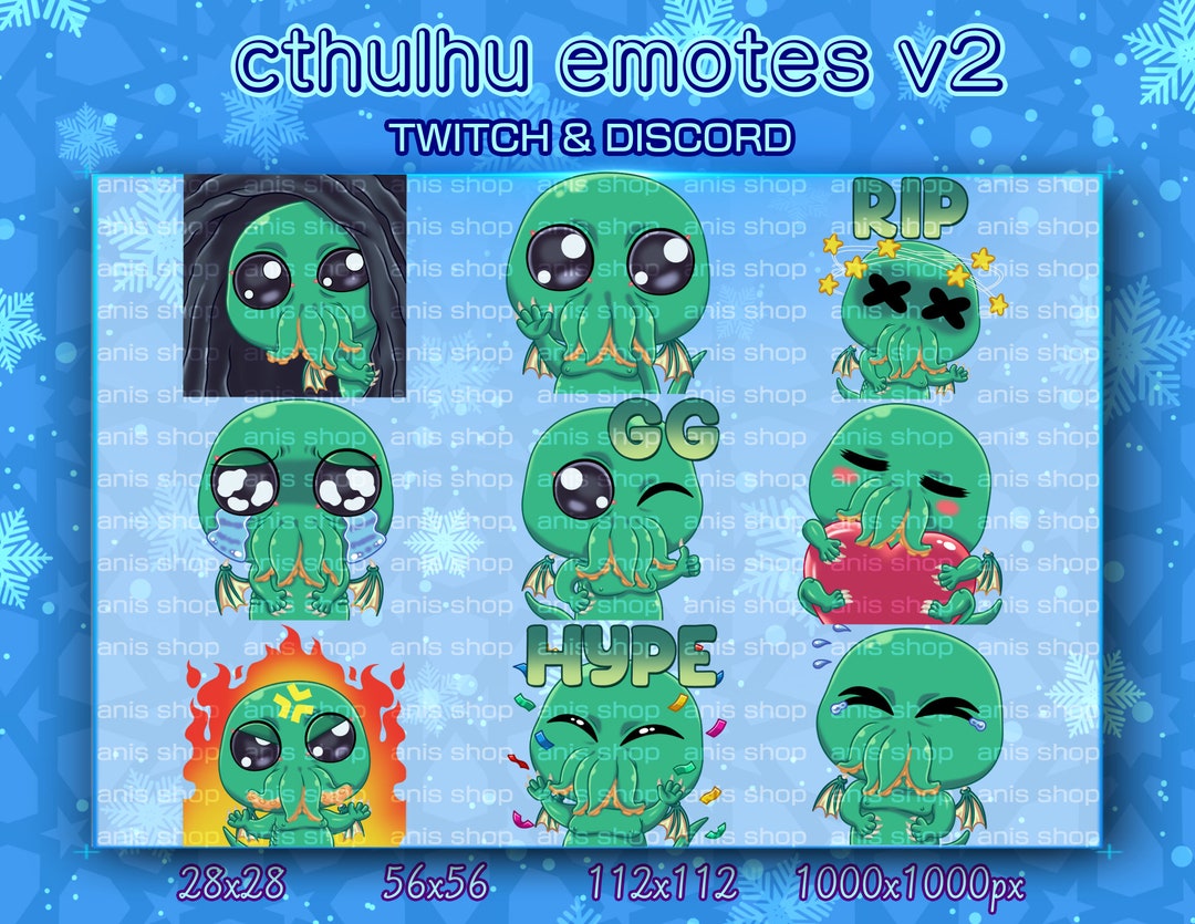 Cthulhu V2 Emotes/ Cthulhu Chibi/ Emotes Discord/ Emotes Twitch/ Animal ...