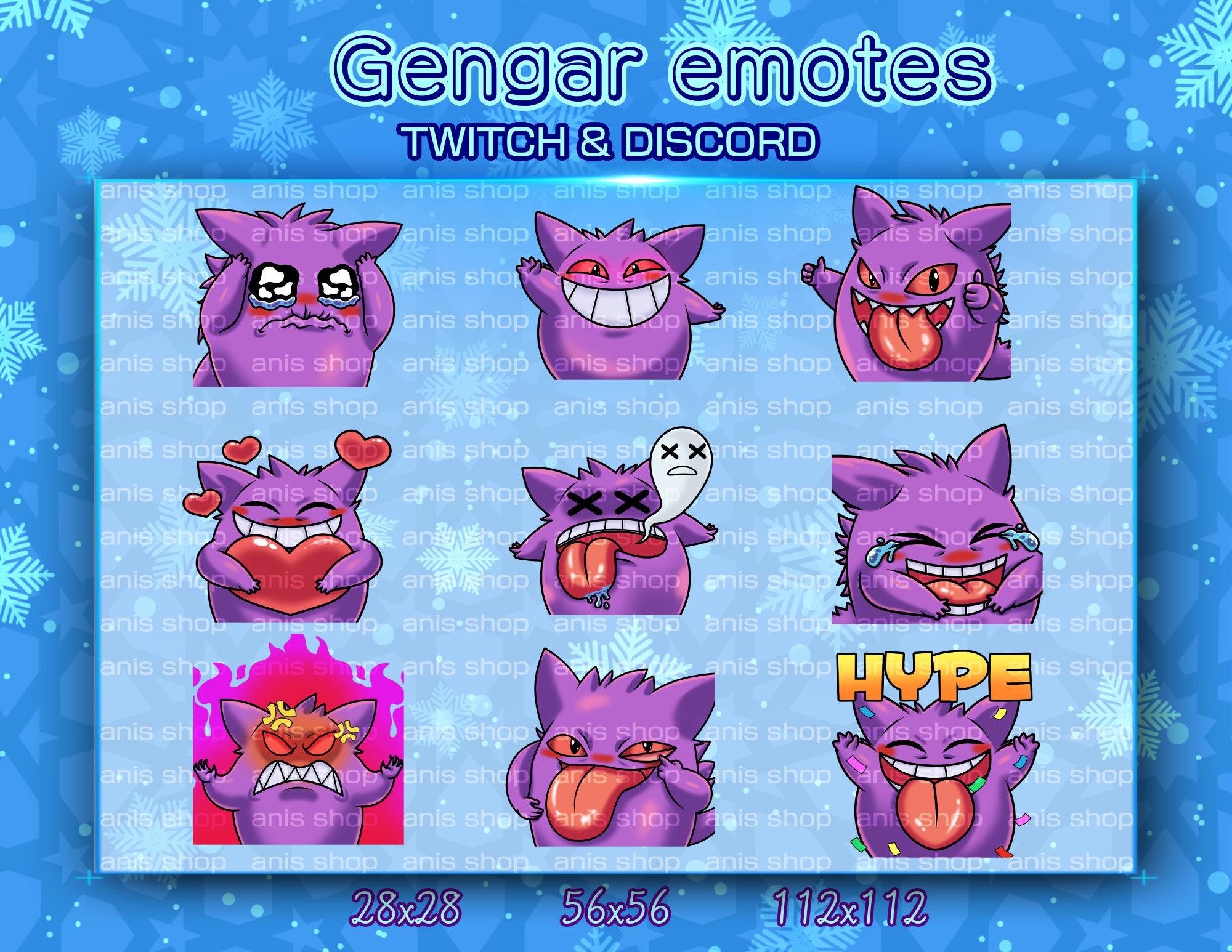 Buy Gengar Emotes/ Gengar Chibi/ Emotes Discord/ Emotes Twitch Online ...