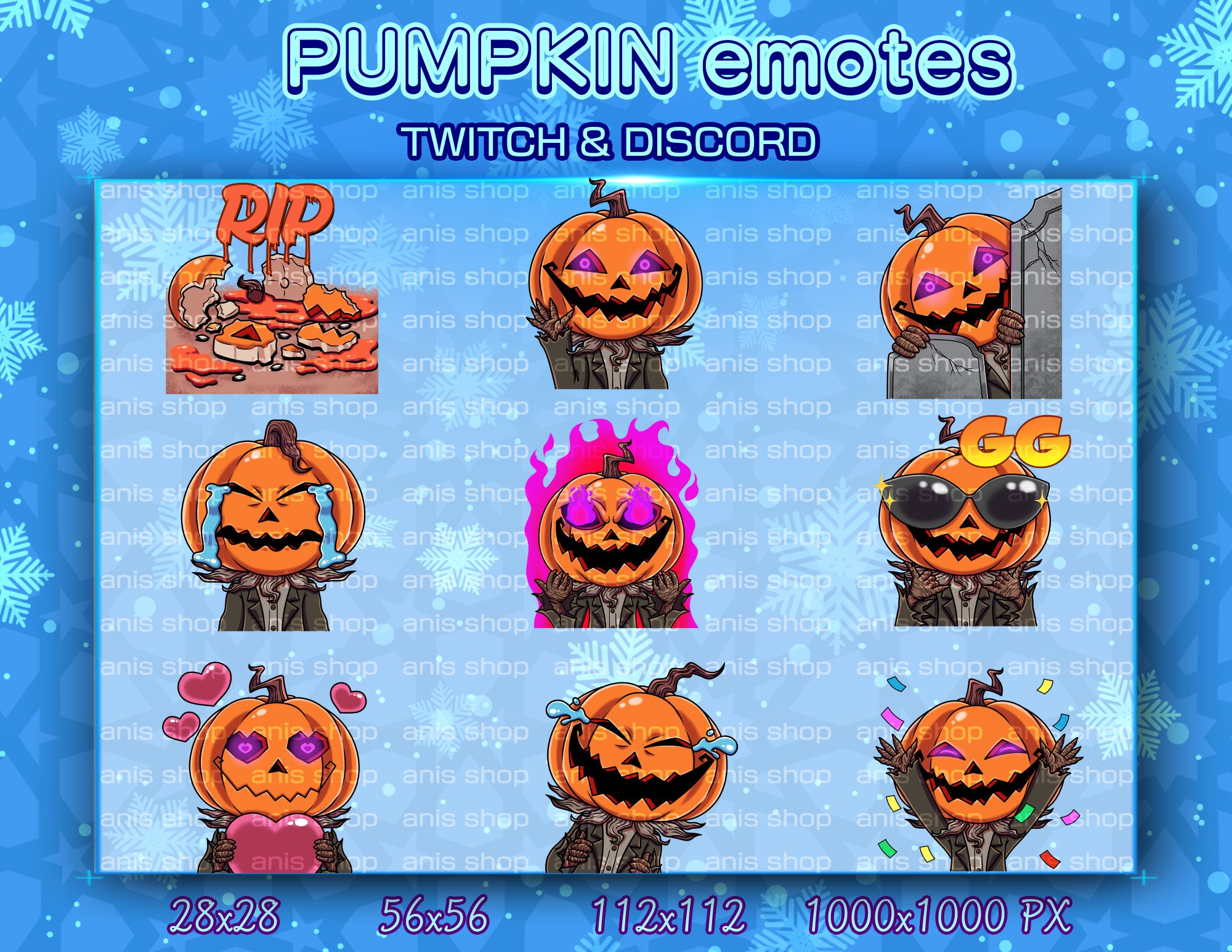 PUMPKIN Emotes / PUMPKIN Chibi/ Emotes Discord/ Emotes Twitch - Etsy