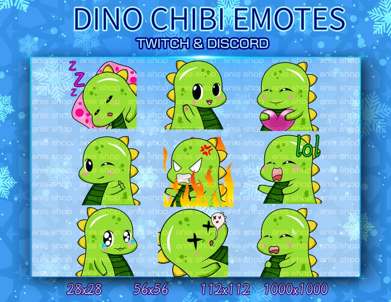 Dino Emotes/ Diino Chibi/ Emotes Discord/ Emotes Twitch/dinosaurus ...