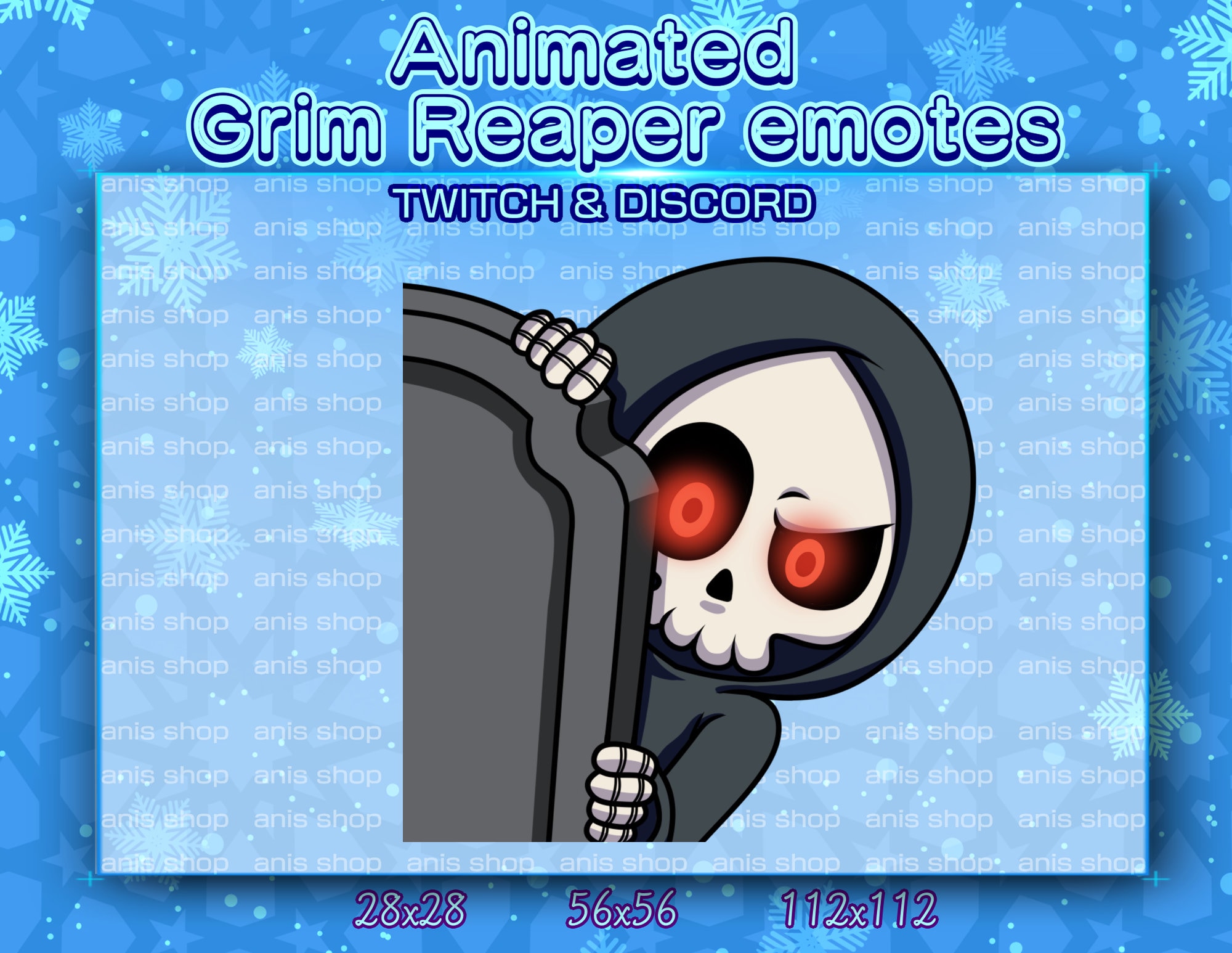 Animated Grim Reaper Lurk Emotes/ Grim Reaper Chibi/ Emotes Discord ...