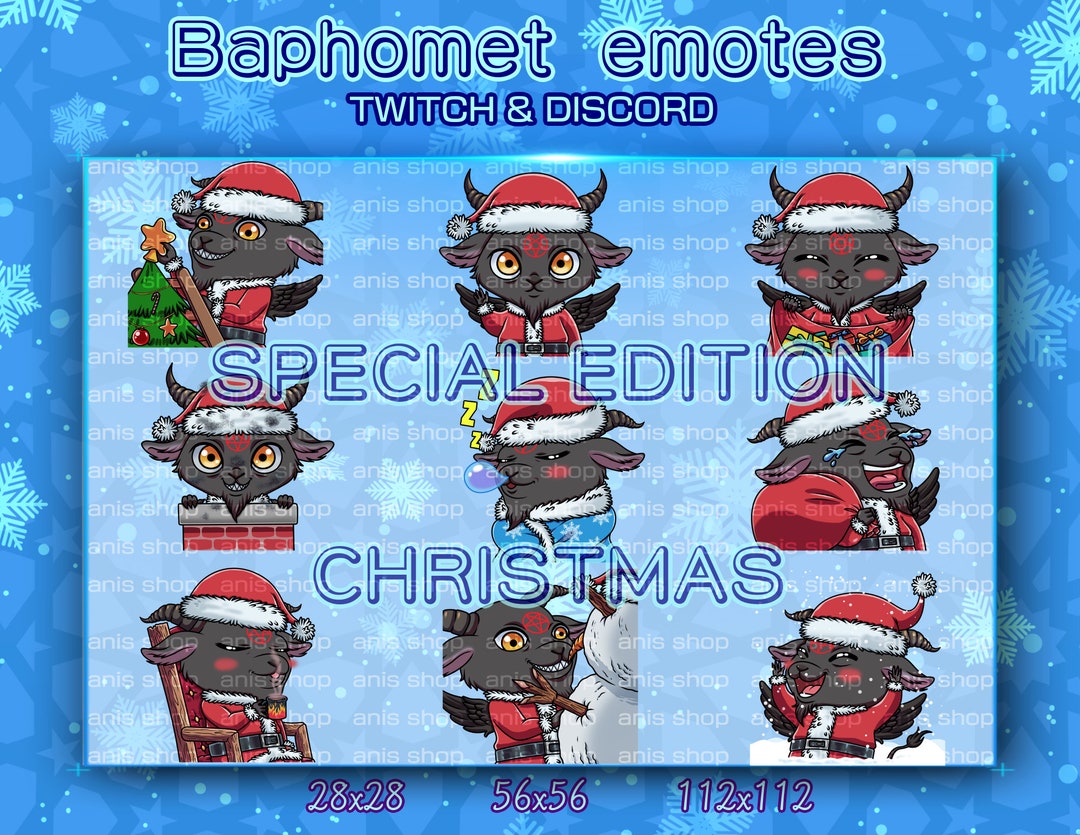 Baphomet Christmas Emotes/ Baphomet Christmas Chibi/ Emotes Discord ...