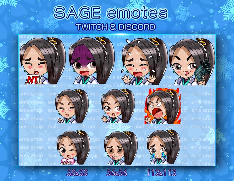 Valorant Sageemotes/ Valorant Sage Cute/ Valorant Sage Chibi/ Emotes ...