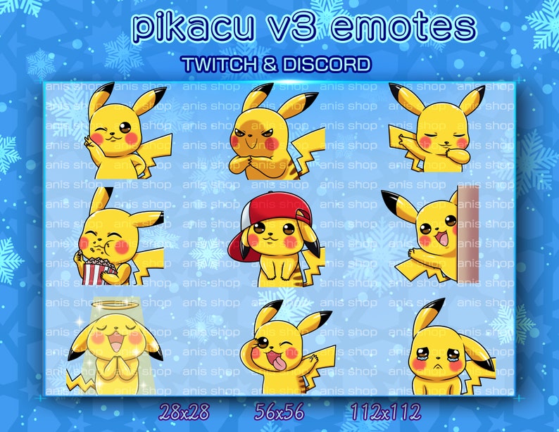 Pikachu V3 Emotes/ Pikachuchibi/ Emotes Discord/ Emotes Twitch - Etsy