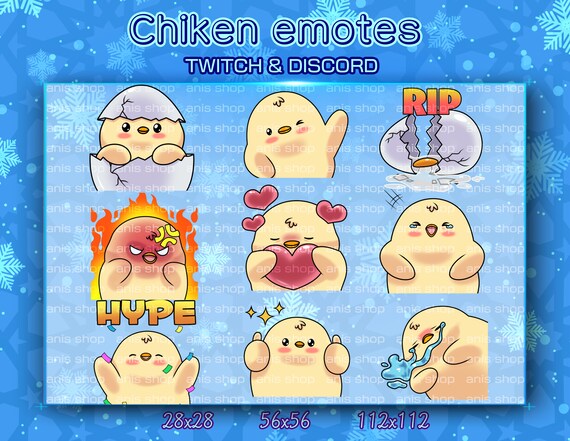 Chiken Emotes/ Chiken Chibi/ Emotes Discord/ Emotes Twitch/ - Etsy