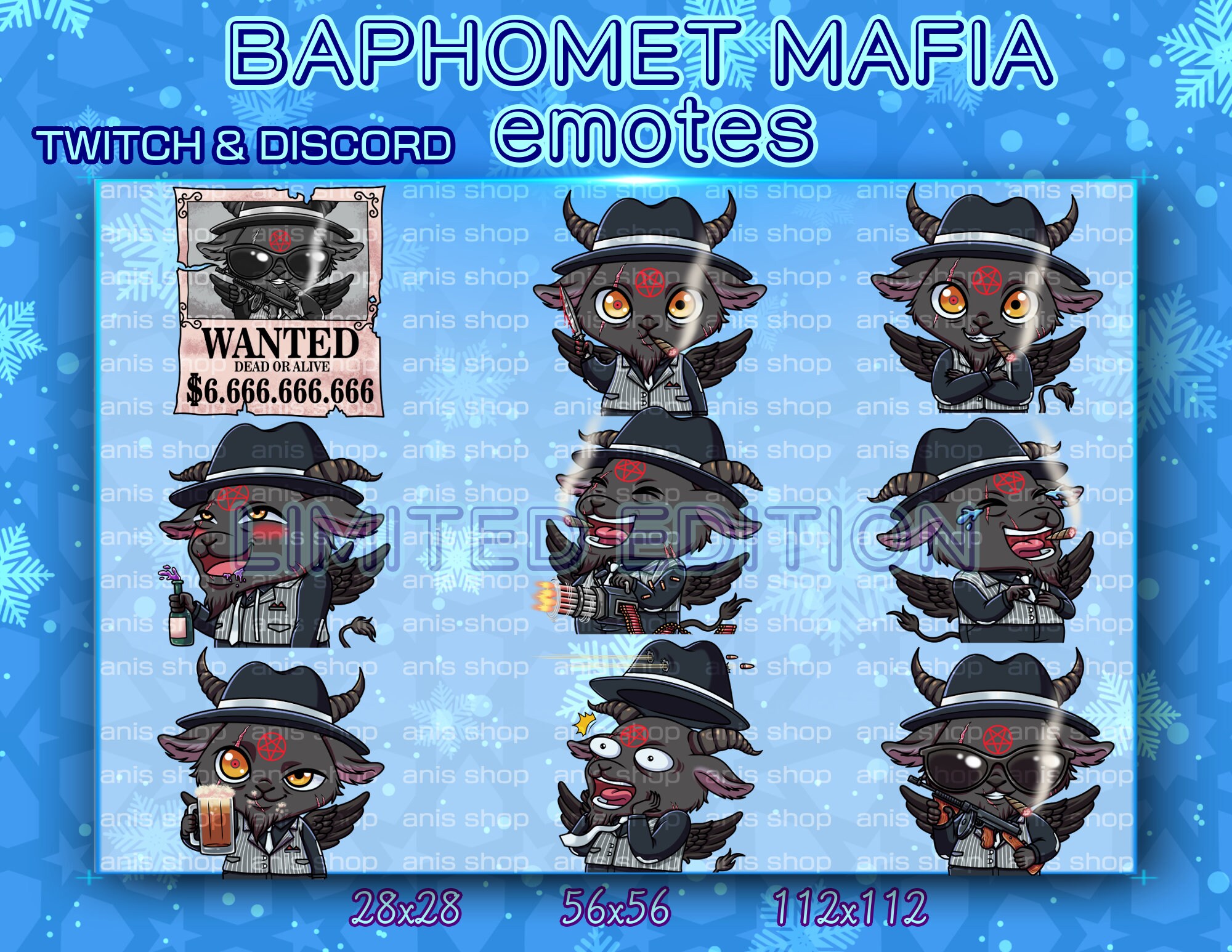 BAPHOMET MAFIA Limited Edition Emotes/ Baphomet Chibi/ Emotes - Etsy UK