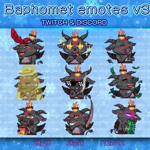 Baphomet Emotes/ Baphomet Chibi/ Emotes Discord/ Emotes Twitch - Etsy