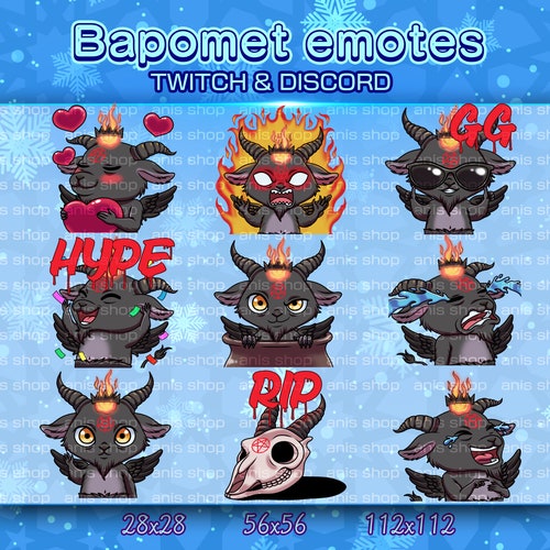 Baphomet Emotes/ Baphomet Chibi/ Emotes Discord/ Emotes Twitch - Etsy
