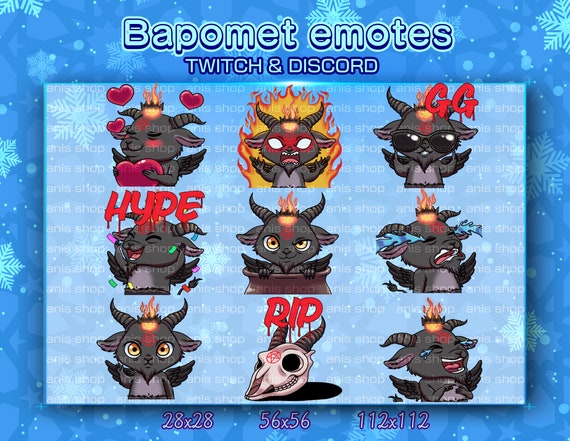 Baphomet Emotes/ Baphomet Chibi/ Emotes Discord/ Emotes Twitch | Etsy UK