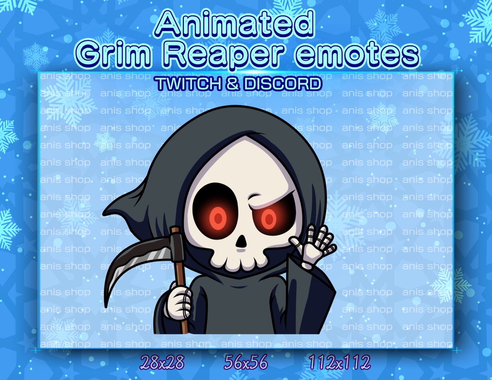 Animated Grim Reaper Emotes/ Grim Reaper Chibi/ Emotes Discord/ Emotes ...