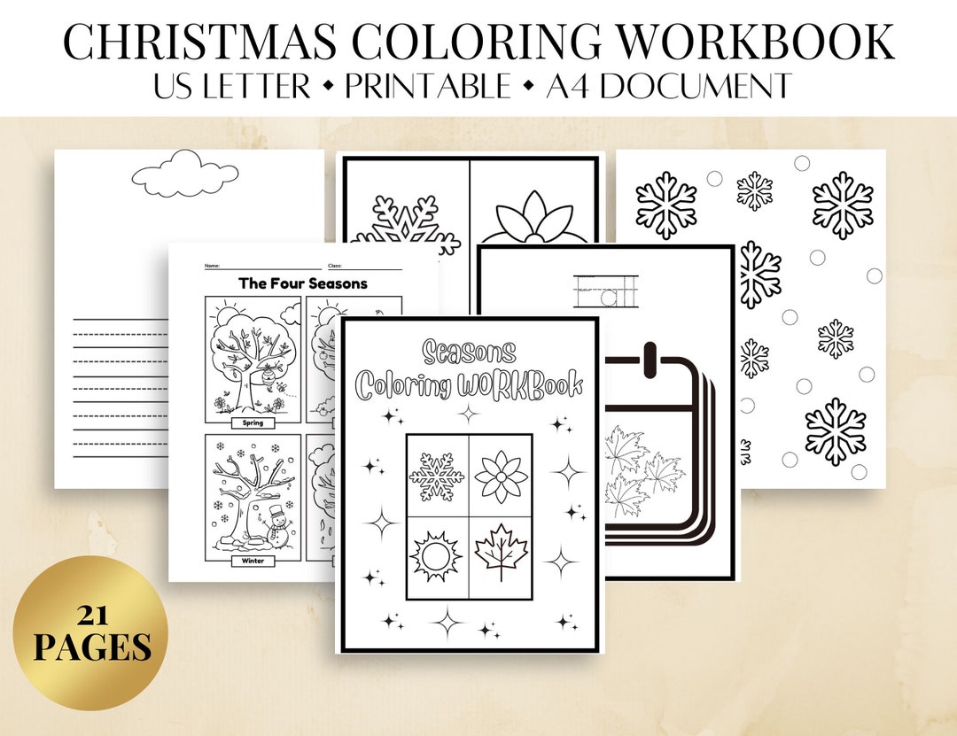 Seasons Coloring Pages, Printable Coloring Workbook Pages for Kids ...