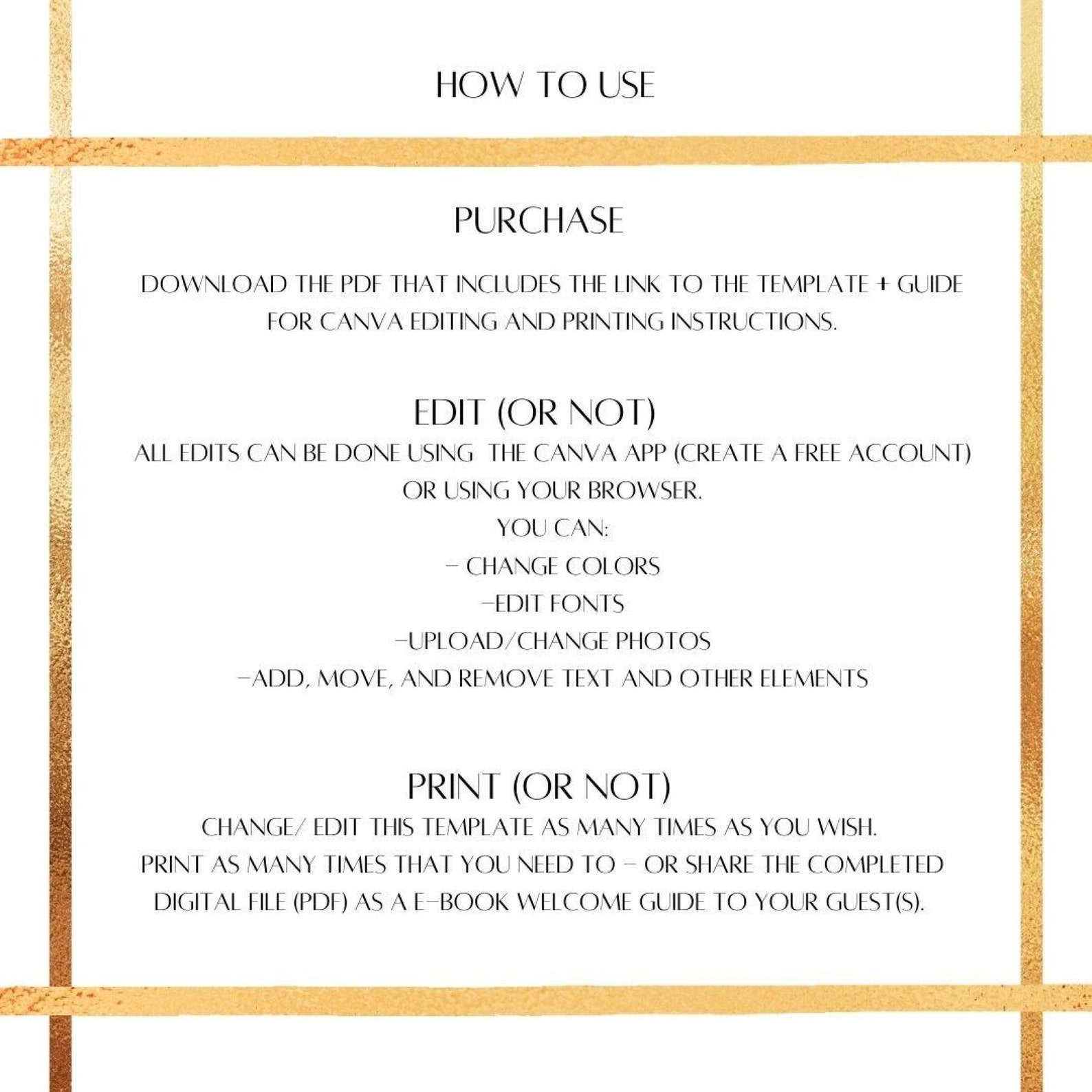 Airbnb Welcome Poster/sheet Template Editable Canva Welcome - Etsy