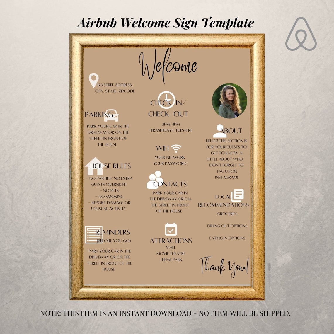 Airbnb Welcome Poster/sheet Template Editable Canva Welcome - Etsy