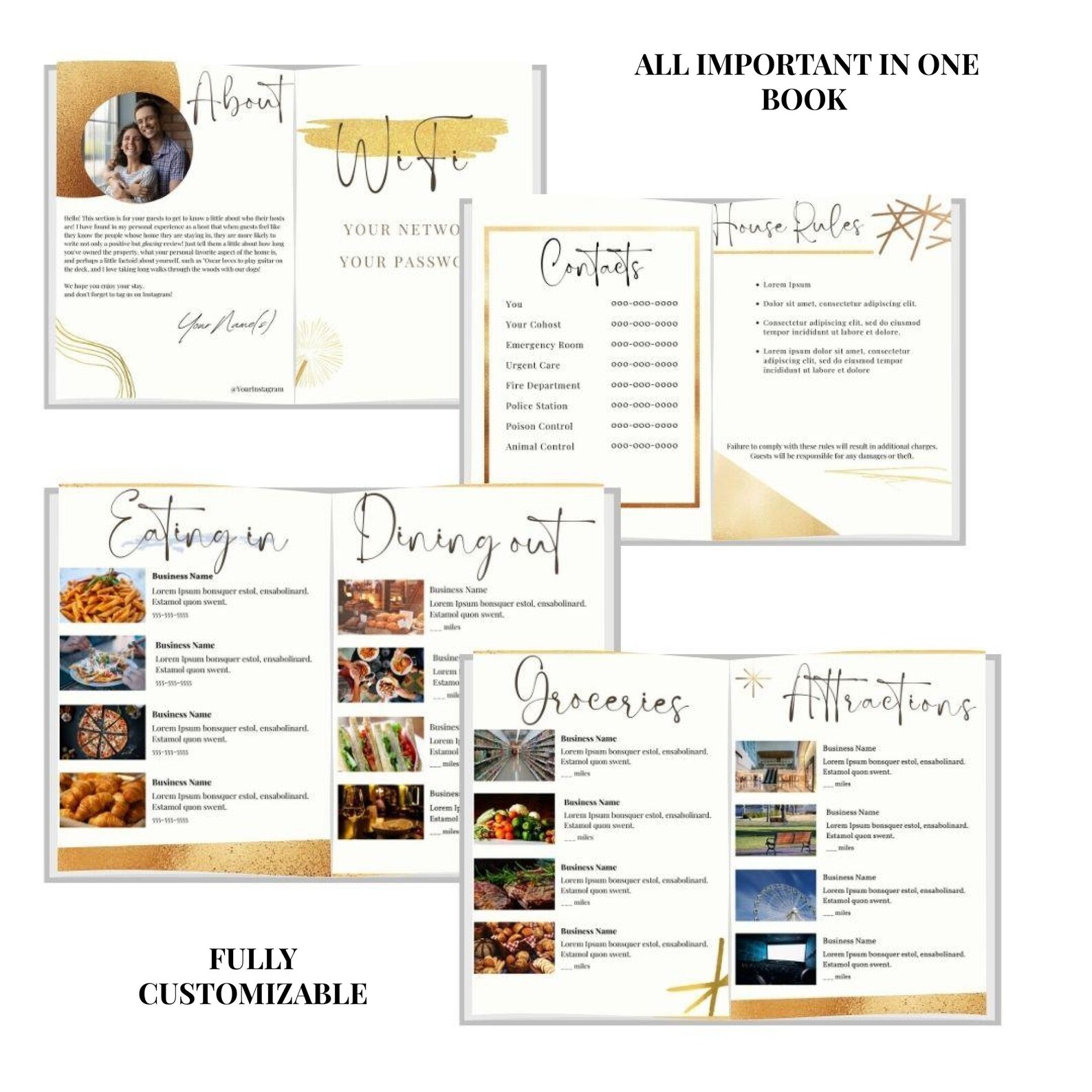 Airbnb Welcome Book Template, Editable Canva Welcome Guide, Air Bnb ...