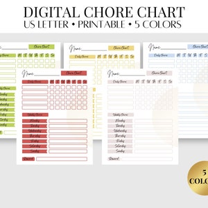 Responsibility Chore Chart for Kids Fully Editable Daily Weekly Routine ...