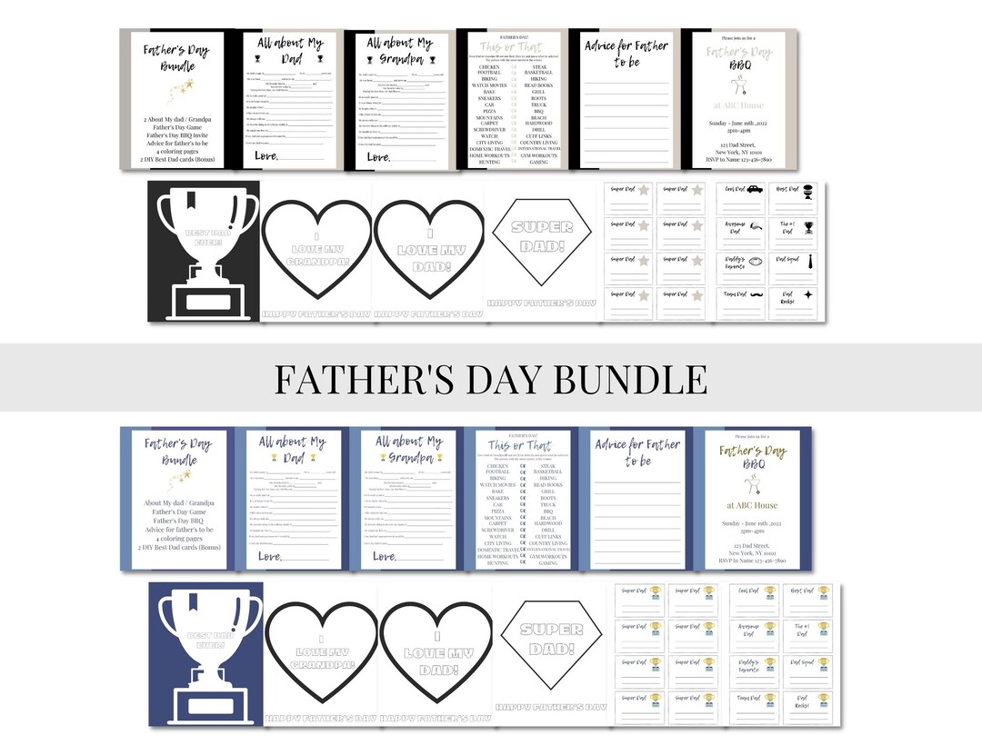 Father's Day Activity Bundle, All About My Daddy Printable, Gift From ...