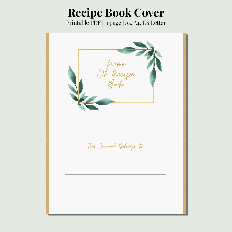Recipe Journal Printable Kit, Recipe Binder Printable Kit, Recipe Book ...