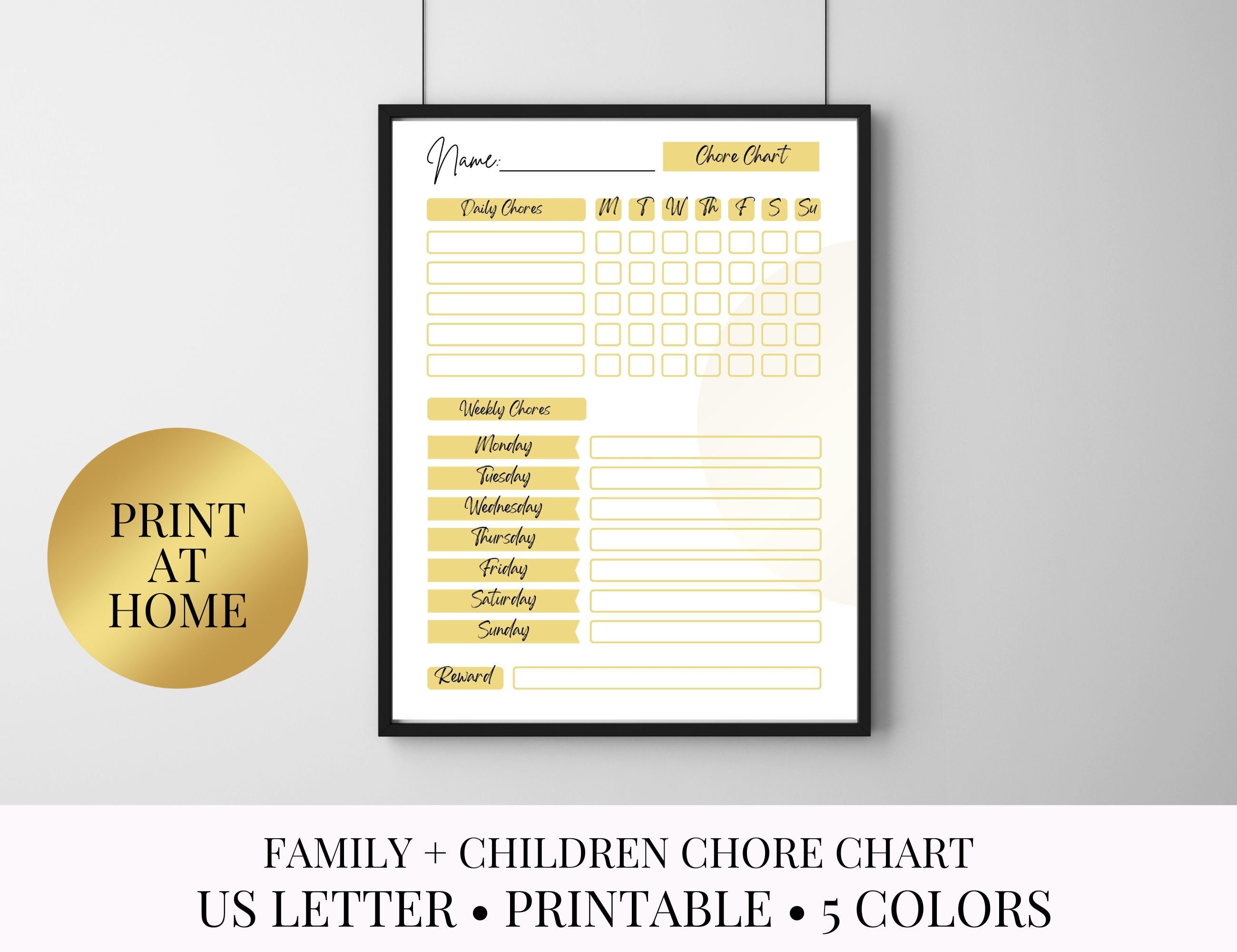 Responsibility Chore Chart for Kids Fully Editable Daily Weekly Routine ...
