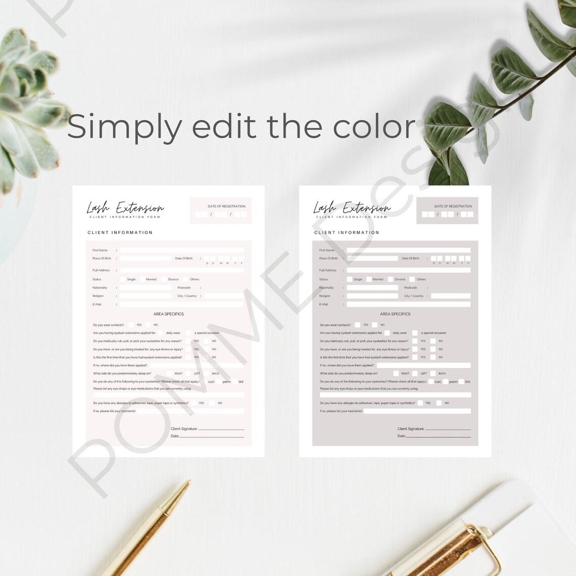 Lash Extension Consent Form: Client Intake, Editable Canva Template - Etsy