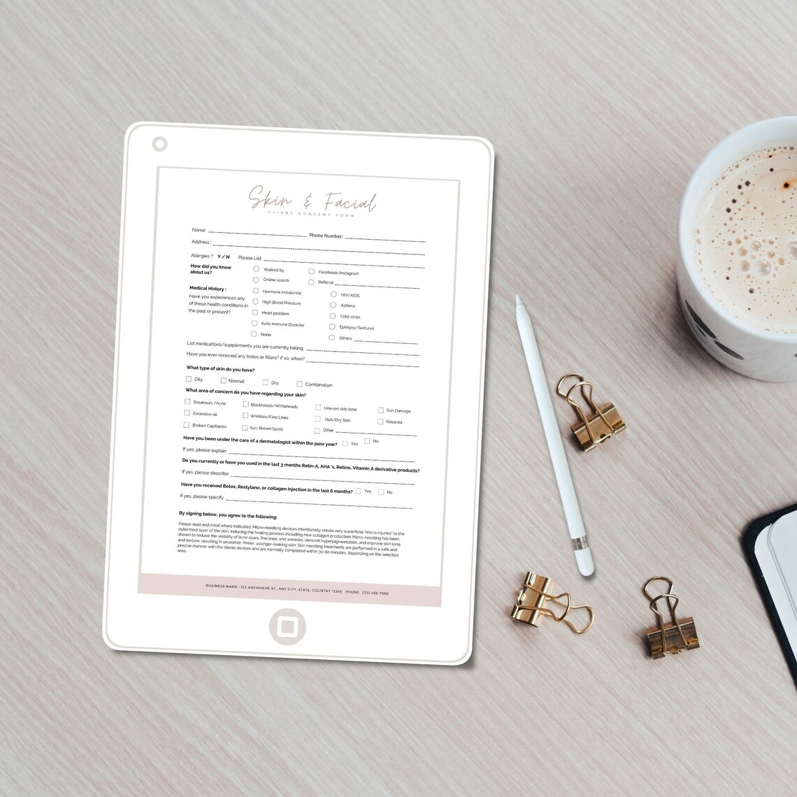 Micro-needling, Client Consent Form, Skin & Facial Consent Form ...