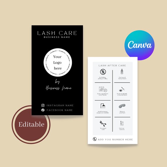 Lash Care Card DIY Beauty Lash Extensions Card Lash - Etsy