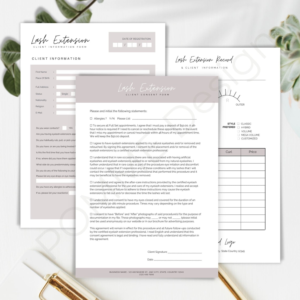 Lash Extension Consent Form: Client Intake, Editable Canva Template - Etsy