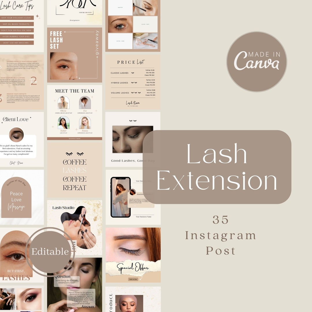 Lash Tech Instagram Post| Lash Artist Instagram Templates| Eyelashes ...
