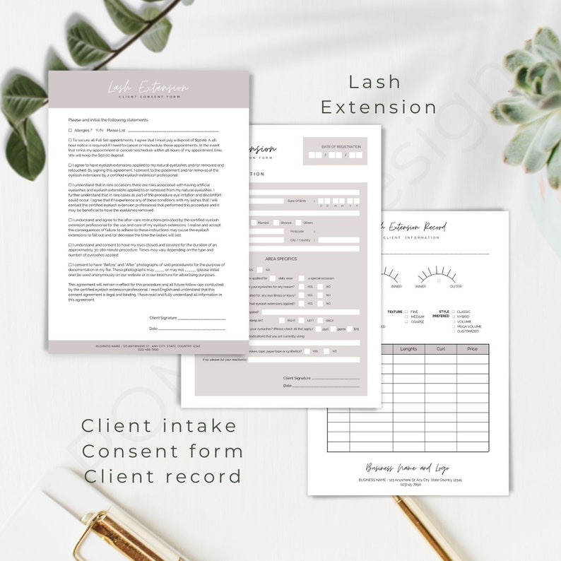 Lash Extension Consent Form: Client Intake, Editable Canva Template - Etsy