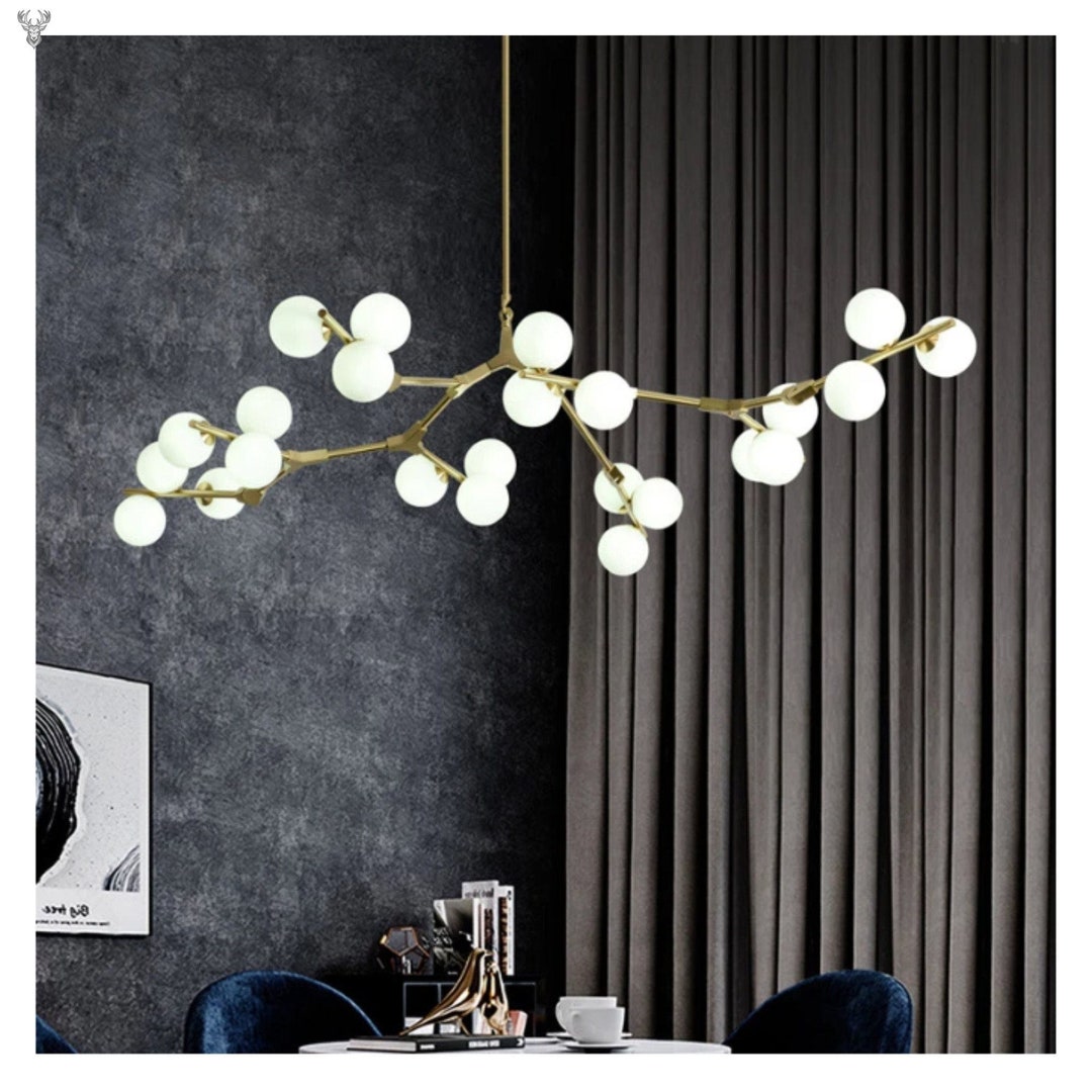 Nordic Molecular Balls Branch Chandelier Lighting, Industrial Pendant ...