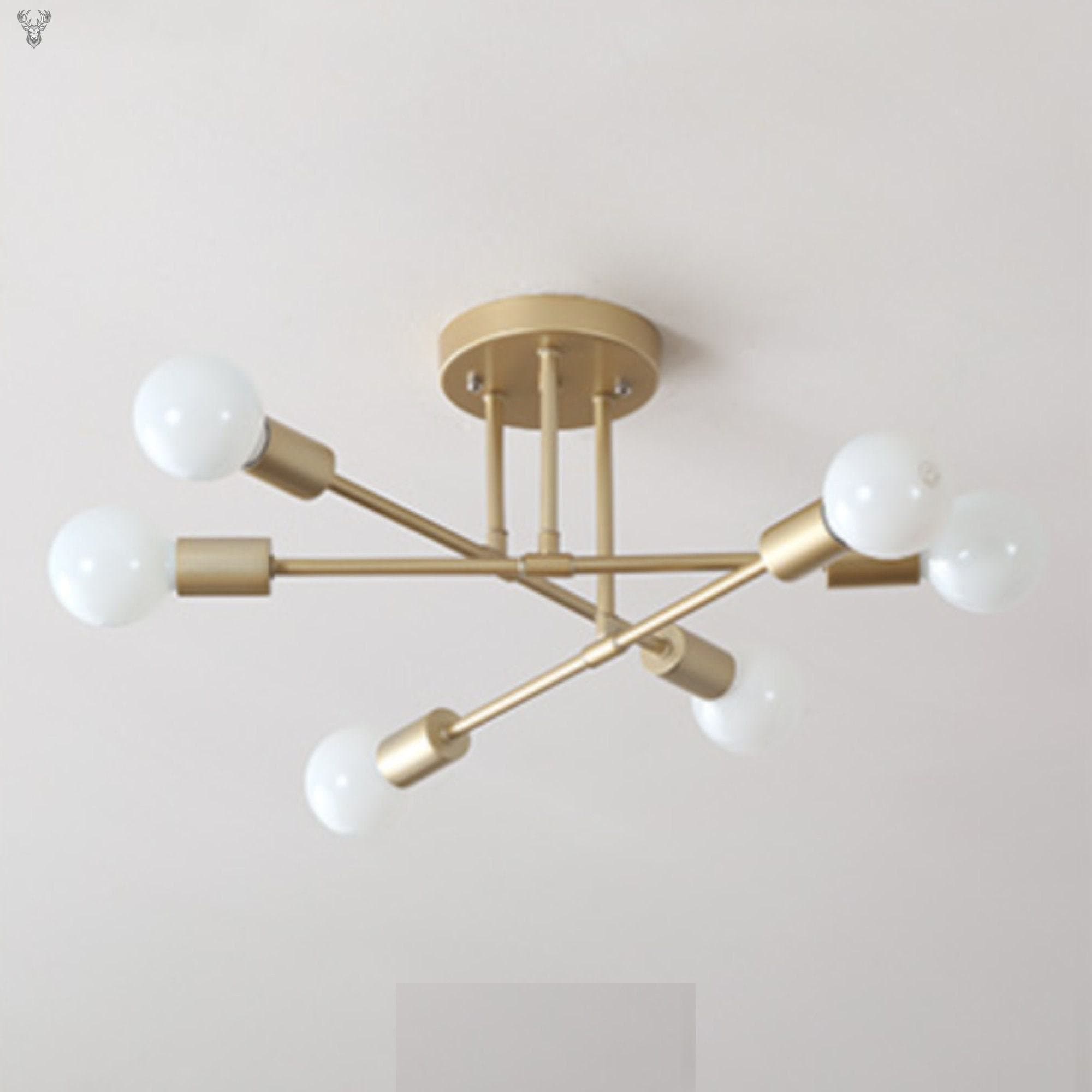 Modern Chandelier Lighting, Gold Sputnik Light Fixture Pendant Ceiling ...