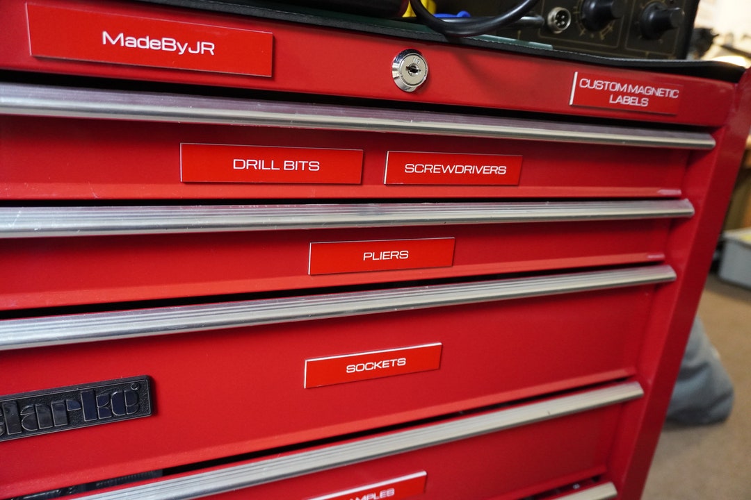 Custom Magnetic Labels for Tool Boxes, Shelving, Fridges, Great Gift ...