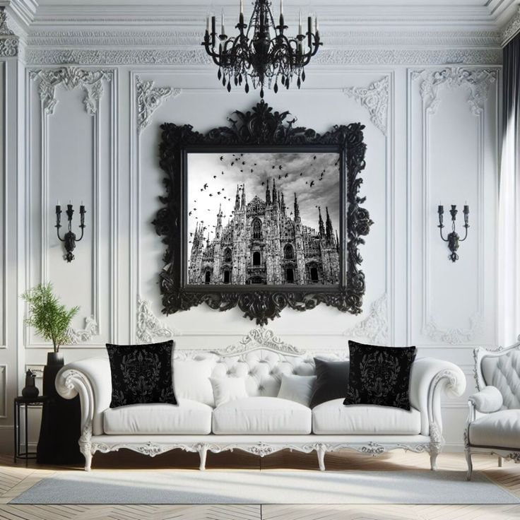 Gothic Cathedral Print, Wall Art, Gothic Art, Black and White Art ...
