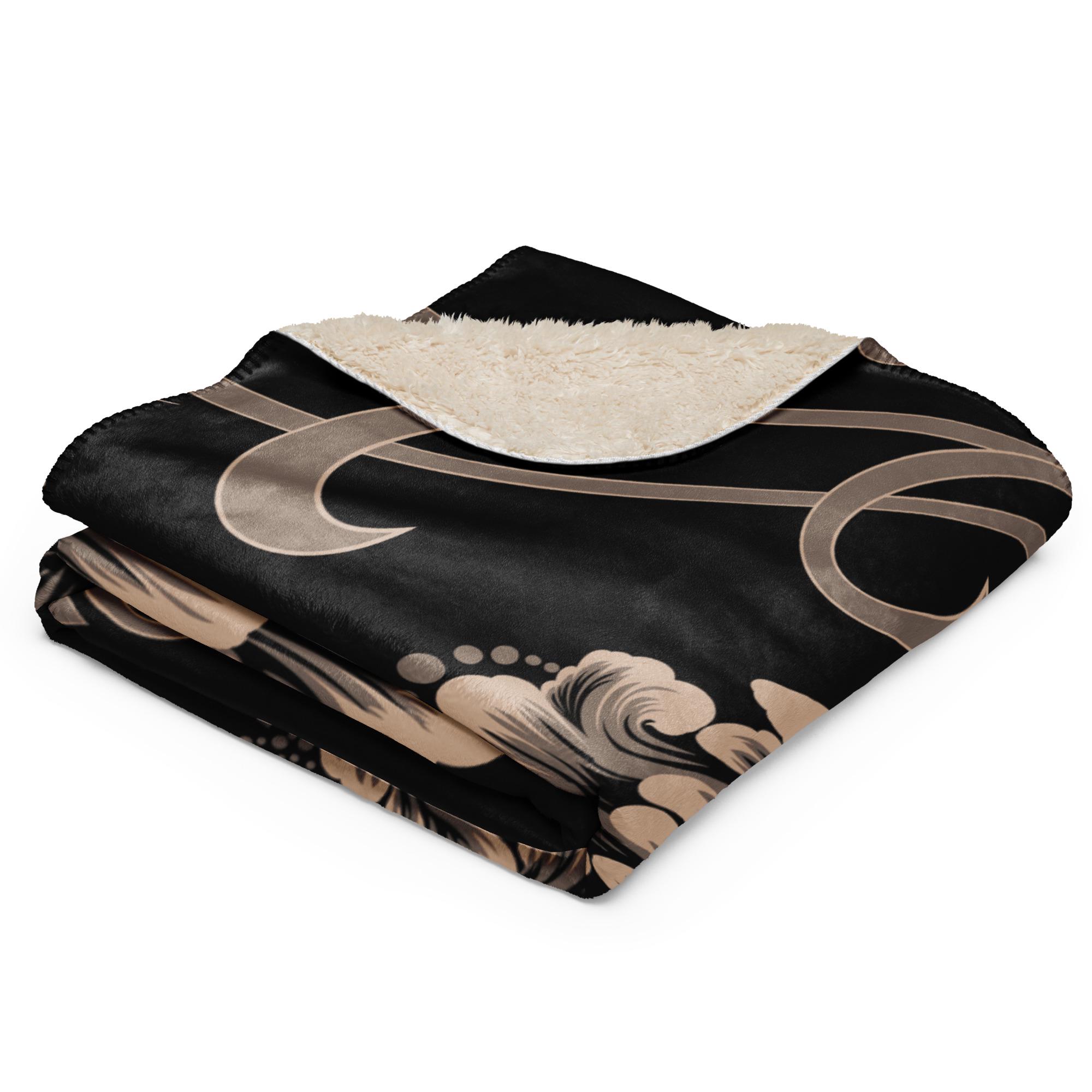 Victorian Gothic Bat Damask Sherpa Blanket, Damask Leaves and Vine ...